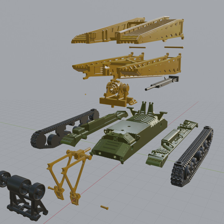 3D Printable Valentine Bridgelayer (UK, WW2, Lend-Lease) by Wargame3d