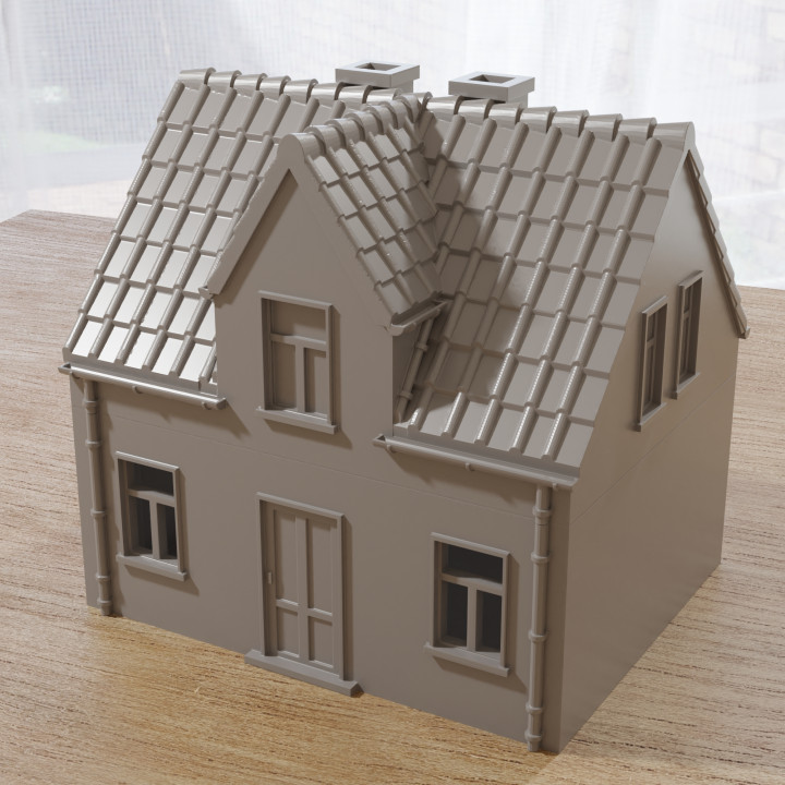 3D Printable German House SST1 by Patrick Miniatures