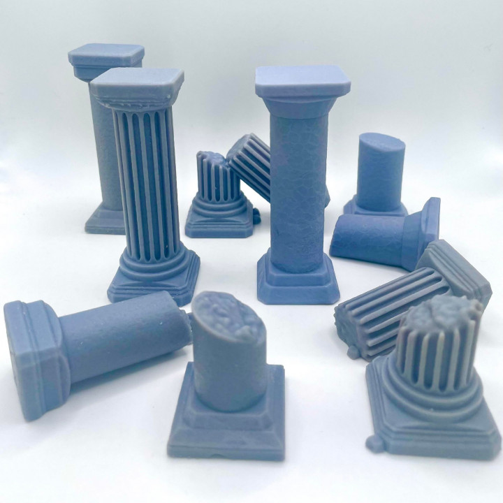 3D Printable Stone Pillars Set 1 by Custom Miniature Maker