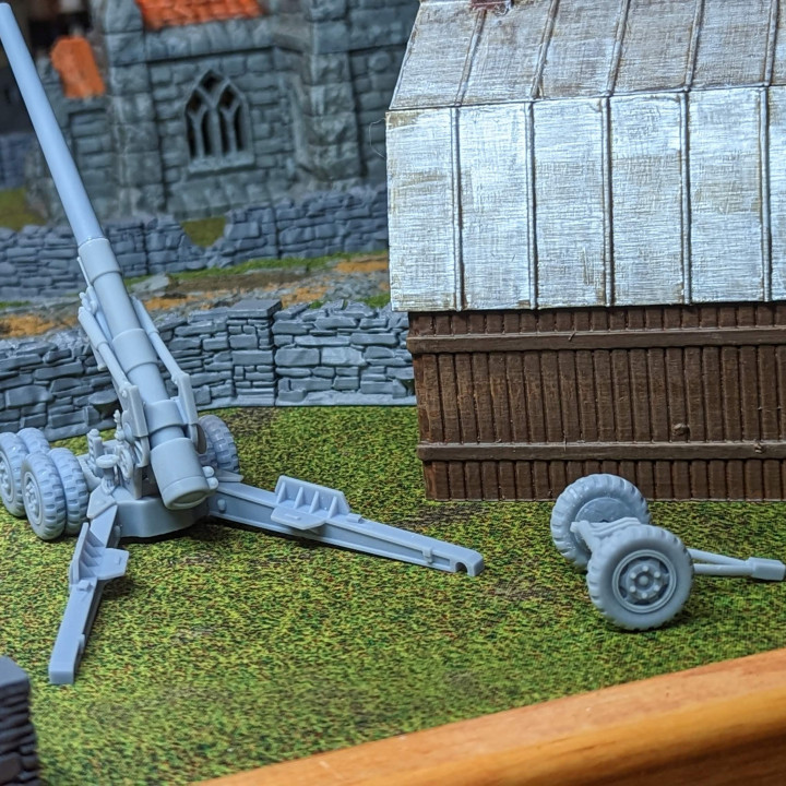 3D Printable 155mm Gun M1 "Long Tom" (USA, WW2) by Wargame3d