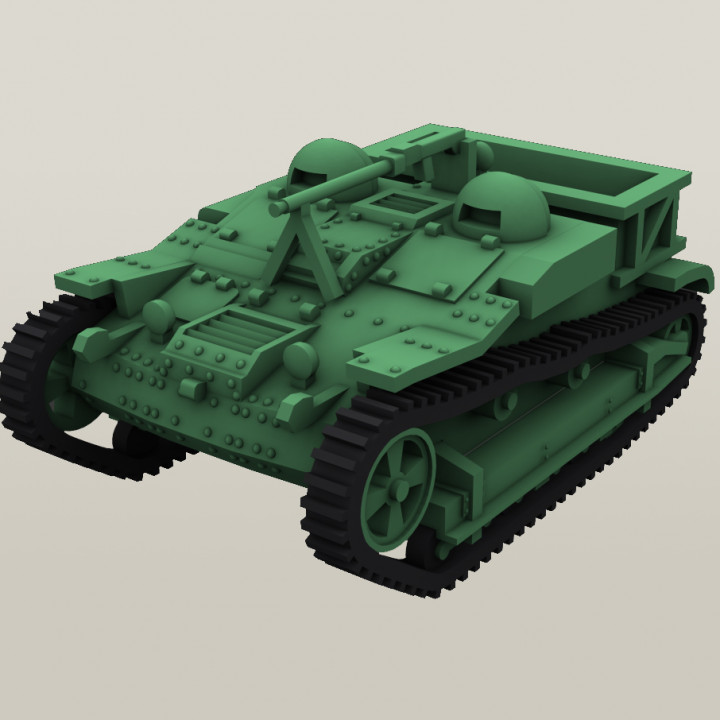 3D Printable Renault UE Transporter with Trailer (France, WW2) by Wargame3d