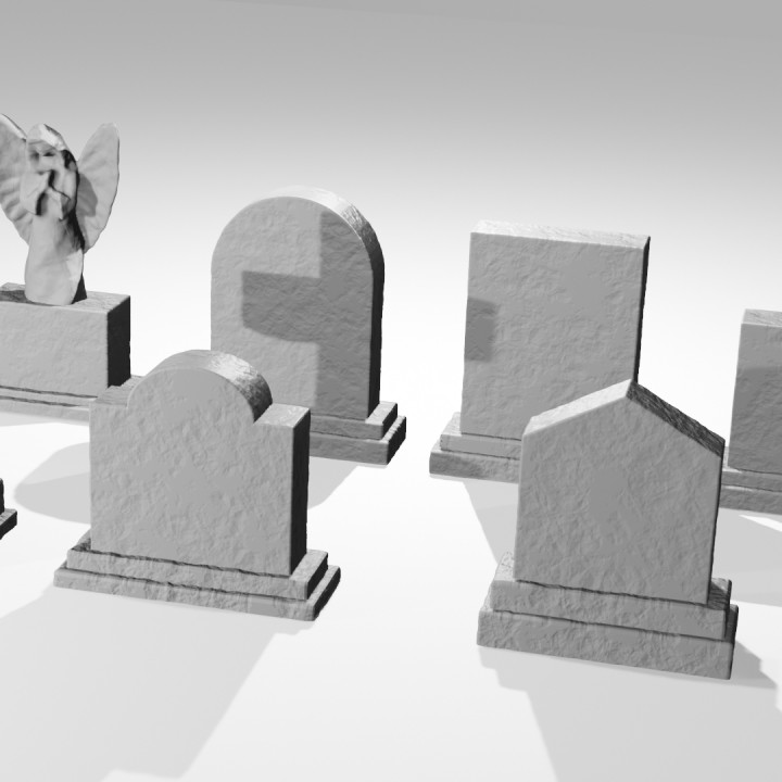 3D Printable Gravestones by Custom Miniature Maker