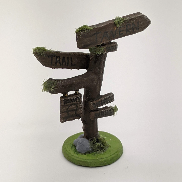 3D Printable Crossroads Sign by Custom Miniature Maker