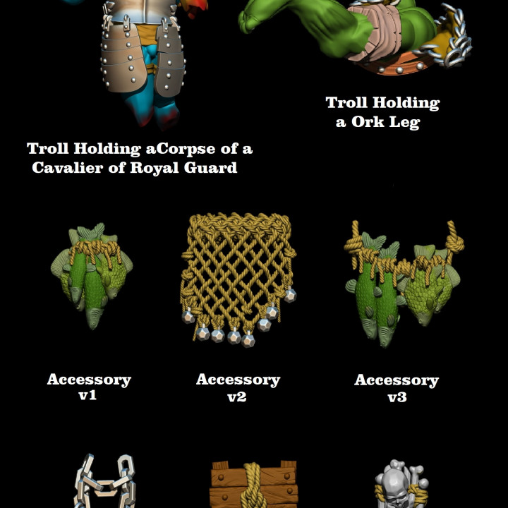 3D Printable Modular Armored Half Trolls by MGMoogii