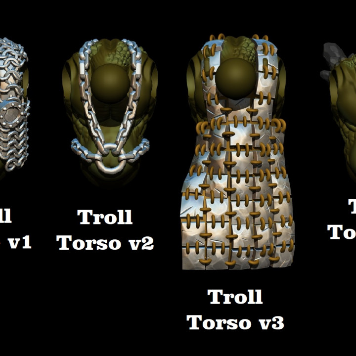 3D Printable Modular Armored Half Trolls by MGMoogii