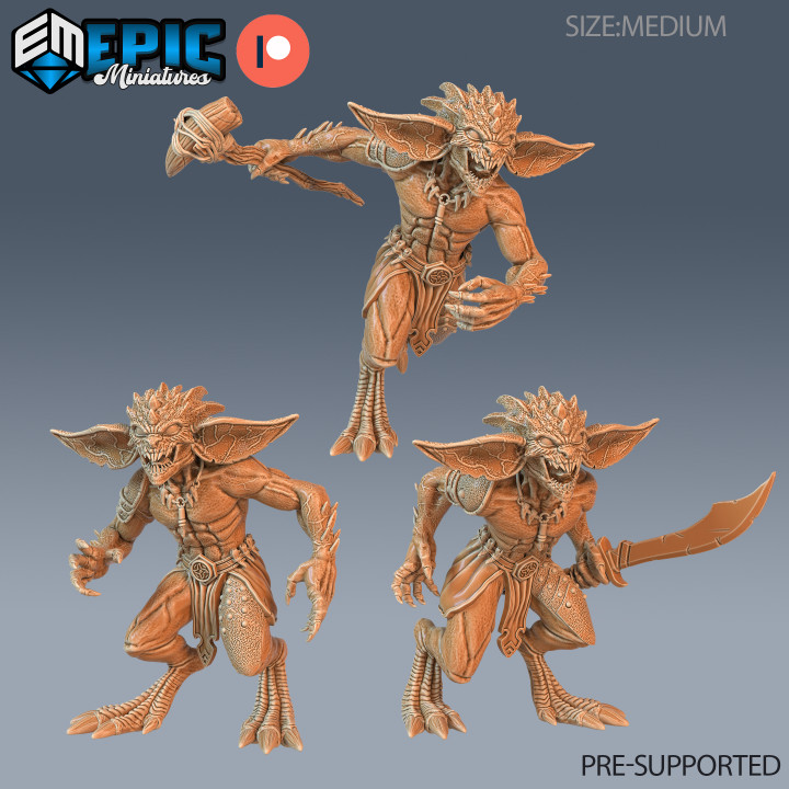 3D Printable Savage Echo Goblin Set / Male Goblinoid / Evil Ogre / Cave Beast / Forest Guard ...