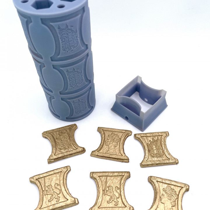 3D Printable Gold Coin Roller by Custom Miniature Maker
