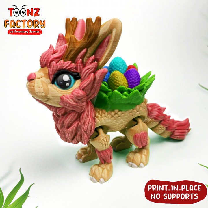 3D Printable PRINT-IN-PLACE FLEXI EASTER DRAGON ARTICULATED by Toonz ...