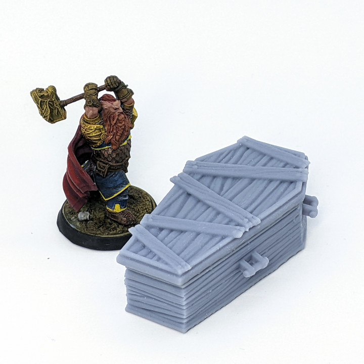 3D Printable Crude Coffin by Custom Miniature Maker