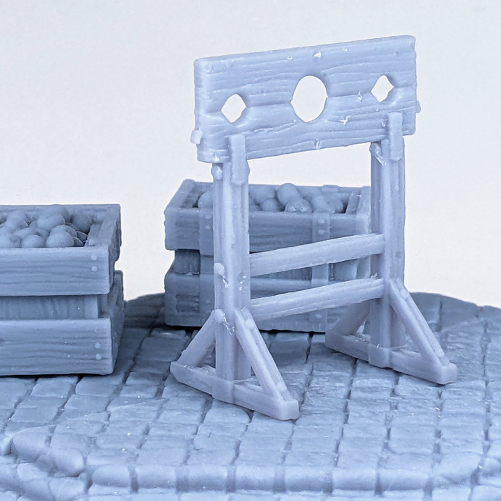 3D Printable Punishment Pillory / Stocks by Custom Miniature Maker