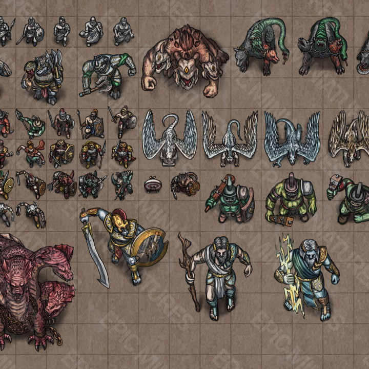 3D Printable Legendary Tournament Virtual Tabletop Token Set / VTT ...