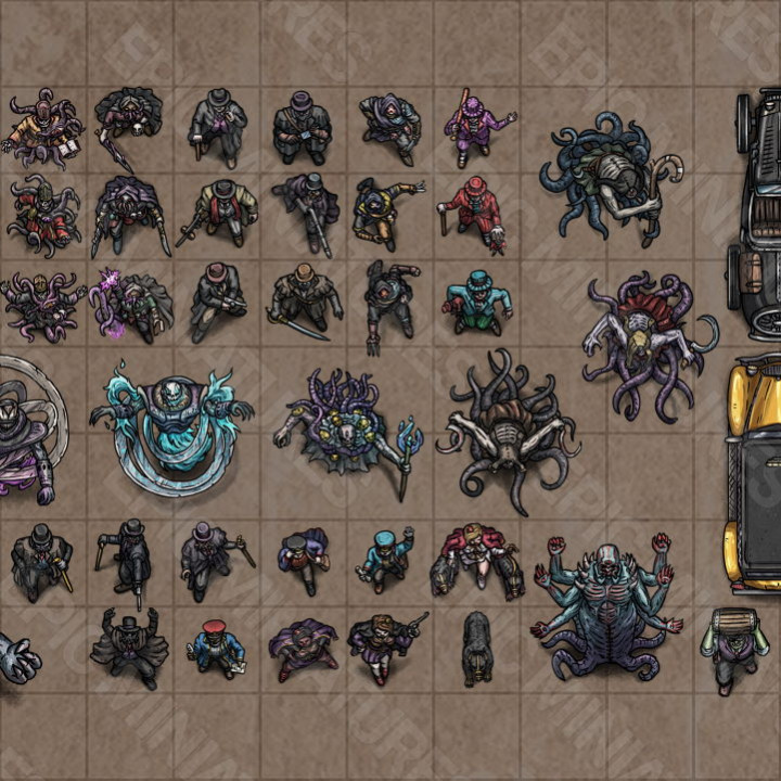 3D Printable City of Dreams Virtual Tabletop Token Set / VTT Tokens ...