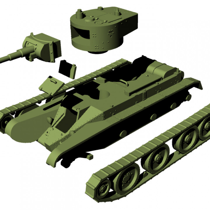 3D Printable Light tank BT-5 (USSR, WW2) by Wargame3d