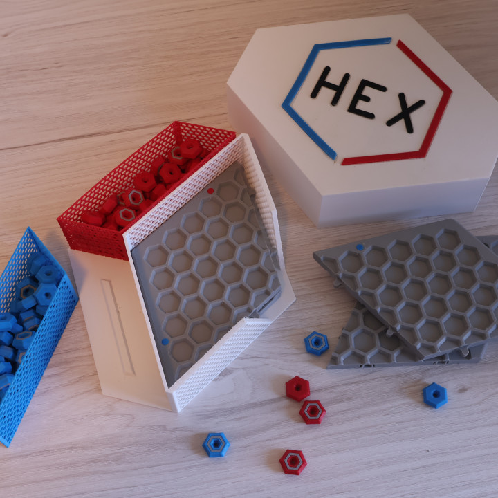 3D Printable Hex Game box by Jonathan Meade