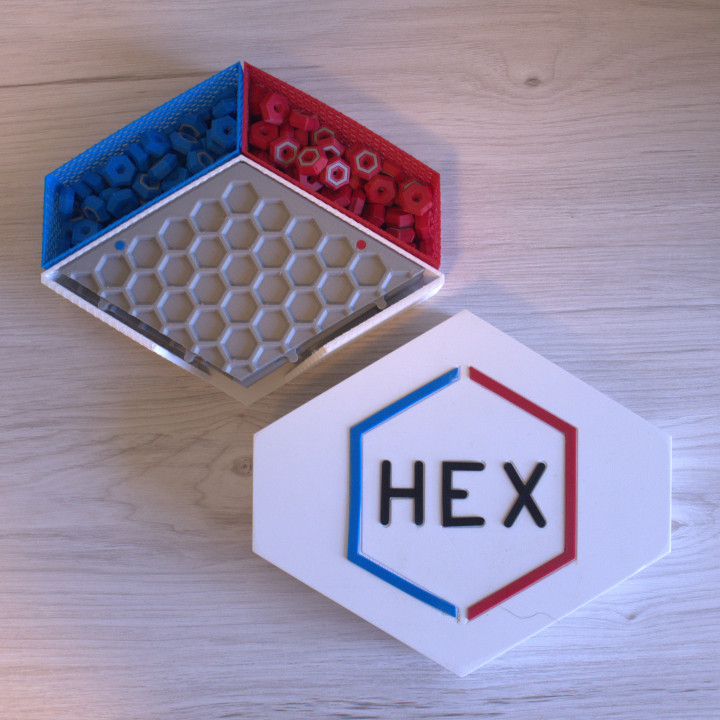 3D Printable Hex Game box by Jonathan Meade