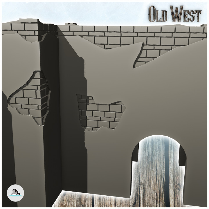 3D Printable Western buildings of the Alamo Fort with flat roofs (2 ...