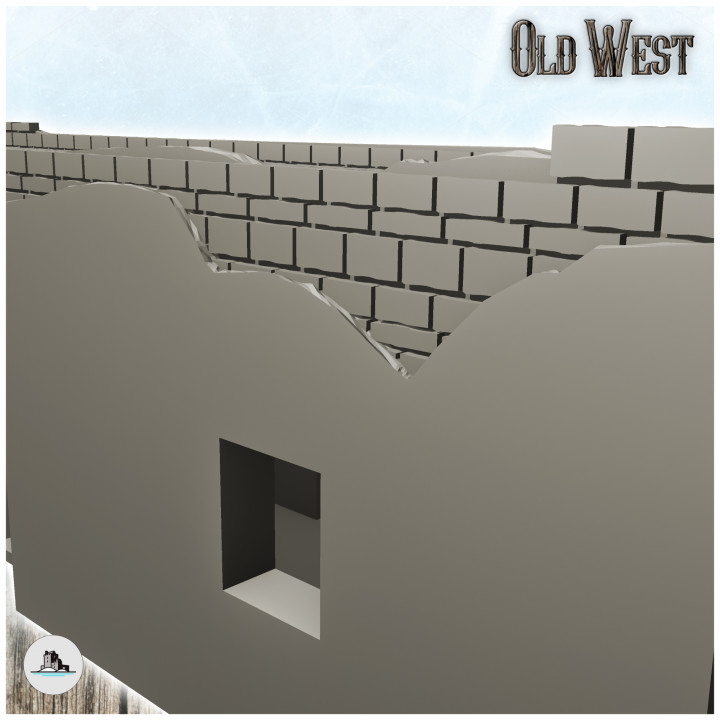 3D Printable Western buildings of the Alamo Fort with flat roofs (2 ...