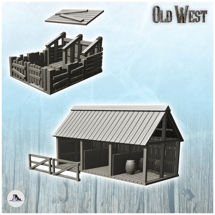 3D Printable Set of two barns for farm animals and pigs (27) - USA ...