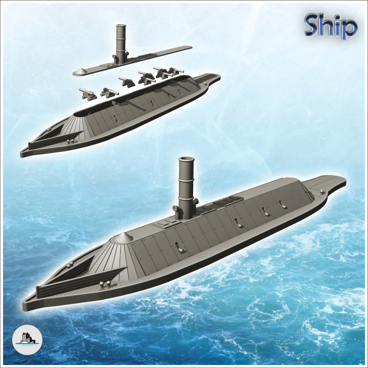 3D Printable CSS Virginia Merrimack 1862 ironclad warship (2) - USA ... 3D Printable CSS Virginia Merrimack 1862 ironclad warship (2) - USA ...