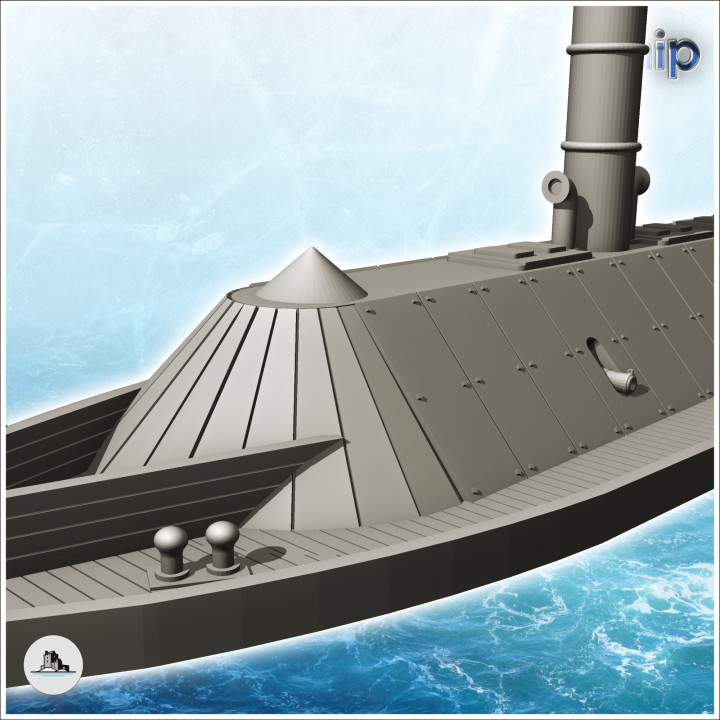 3D Printable CSS Virginia Merrimack 1862 ironclad warship (2) - USA ...