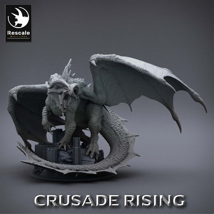 3D Printable Legendary Chromatic Red Dragon by Rescale Miniatures