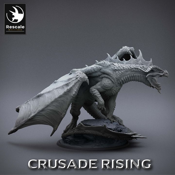 3D Printable Legendary Chromatic Red Dragon by Rescale Miniatures