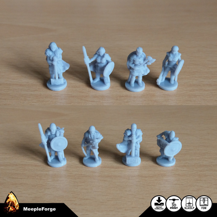 3D Printable Tiny Viking Heroes for use with TTRPG or DnD style games ...