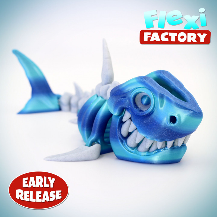 3D Printable Public Release: Flexi Factory Skeleton Shark 3MF Files ...