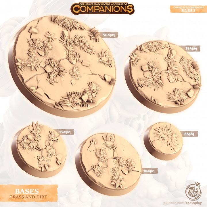 3D Printable Companion's Bases - Starter Pack (Pre-Supported) by Cast n ...