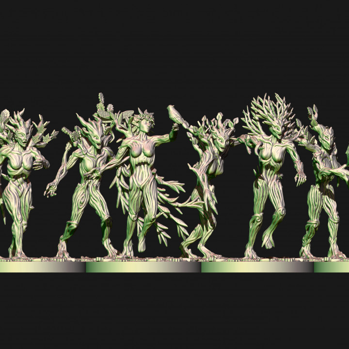 3D Printable Wood elf Dryad Unit (elves) by HoloMiniatures