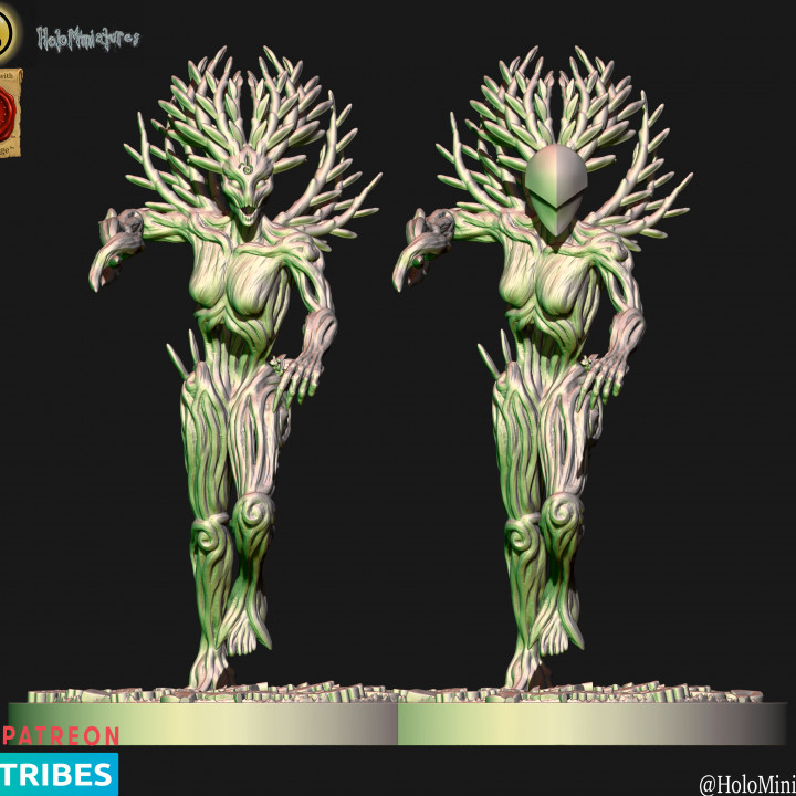 3D Printable Wood elf Dryad Unit (elves) by HoloMiniatures