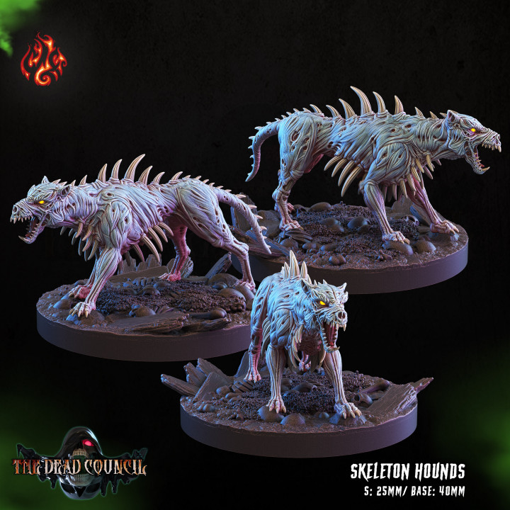 3D Printable Skeletal Hounds by Crippled God Foundry