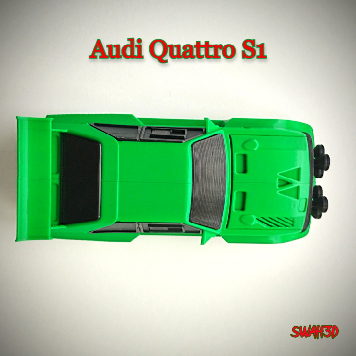 3D Printable ICONIC AUDI QUATTRO S1 RALLYE CAR by Petr
