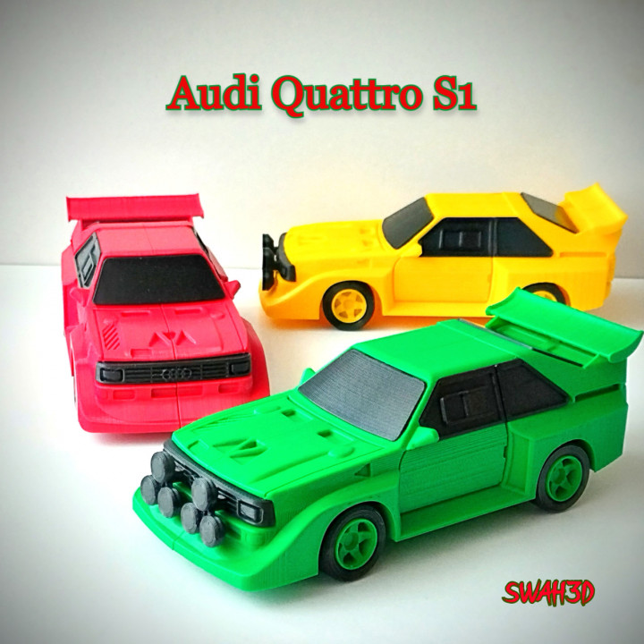 3D Printable ICONIC AUDI QUATTRO S1 RALLYE CAR by Petr