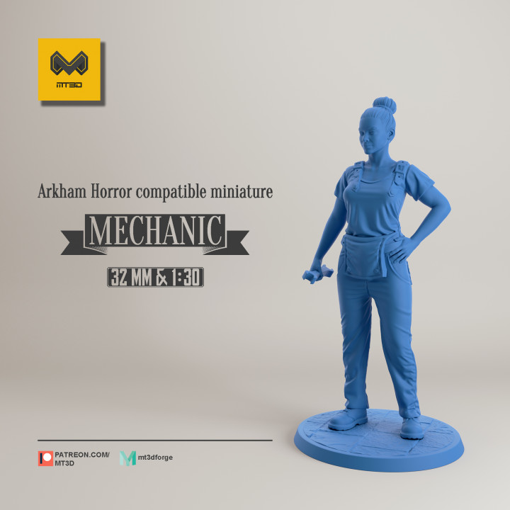 3D Printable Mechanic - Arkham Horror compatible by MT3D Studio