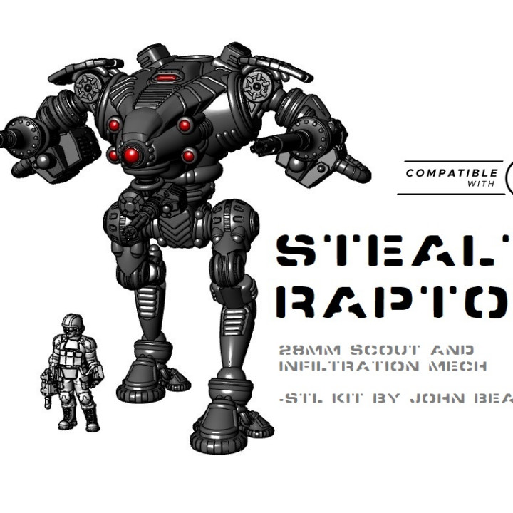 3D Printable Project Raptor-Stealth Raptor (Raptor-S) by John Bear Ross