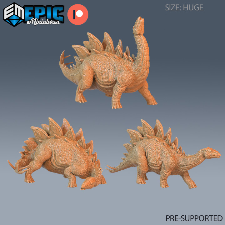 3D Printable Stegosaurus Set / Herbivorous Dinosaur / Huge Dino / Roof ...