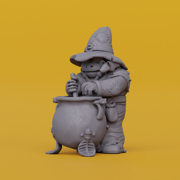 3D Printable Frog Bullywug Druid by vector.miniatures