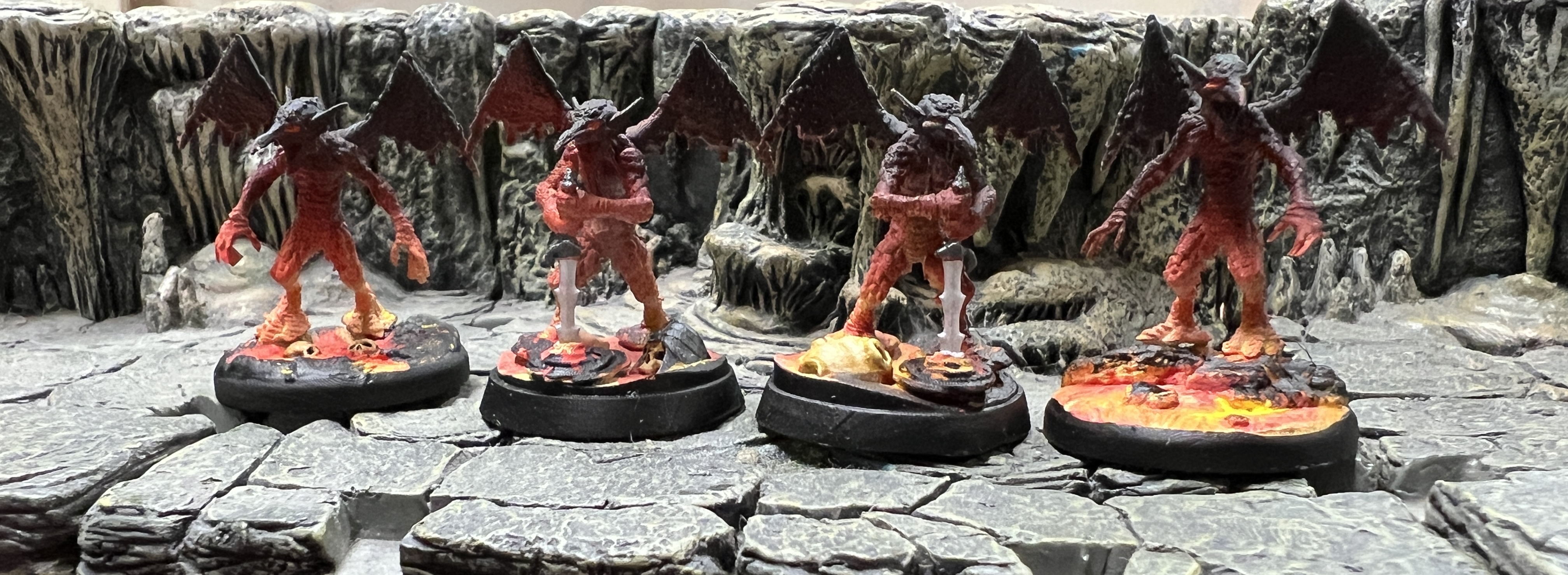 3D Printable Magma Mephit Set / Devil Imp / Winged Evil Humanoid / Fire ...