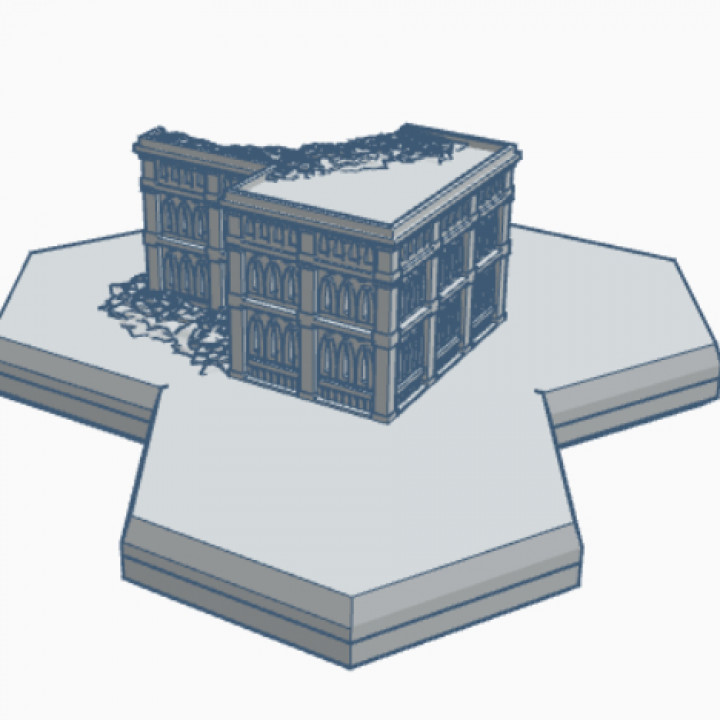 3D Printable Gothic Ruined Building 85 Hex Map Scale HMSGR085 by ...