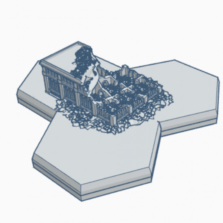 3D Printable Gothic Ruined Building 92 Hex Map Scale HMSGR092 by ...