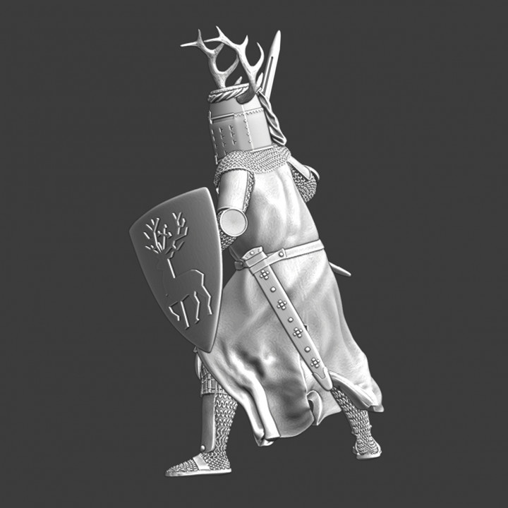 3D Printable Medieval teutonic Knight - with stag crest by Northern ...