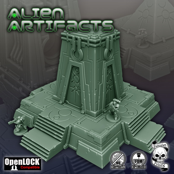3D Printable Alien Artifacts - Temple Set by Forbidden Prints
