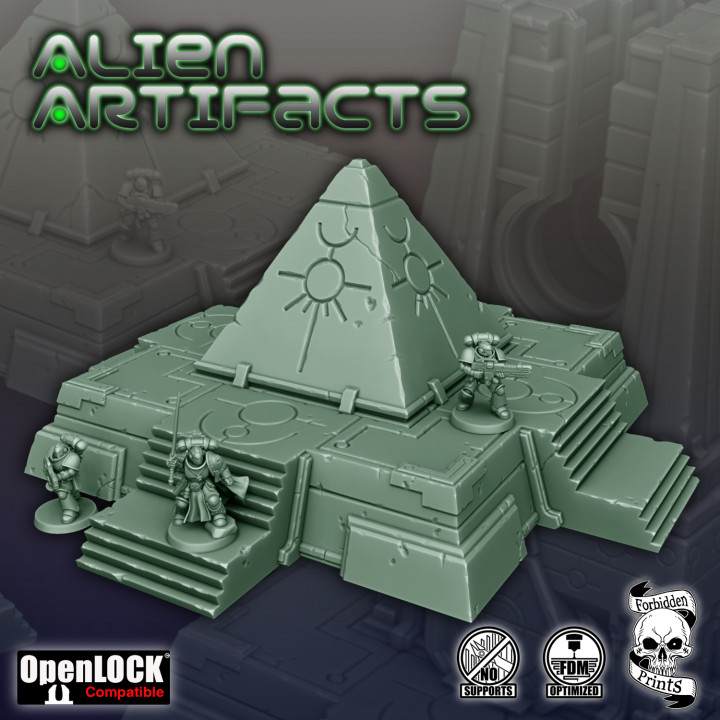 3D Printable Alien Artifacts - Temple Set by Forbidden Prints