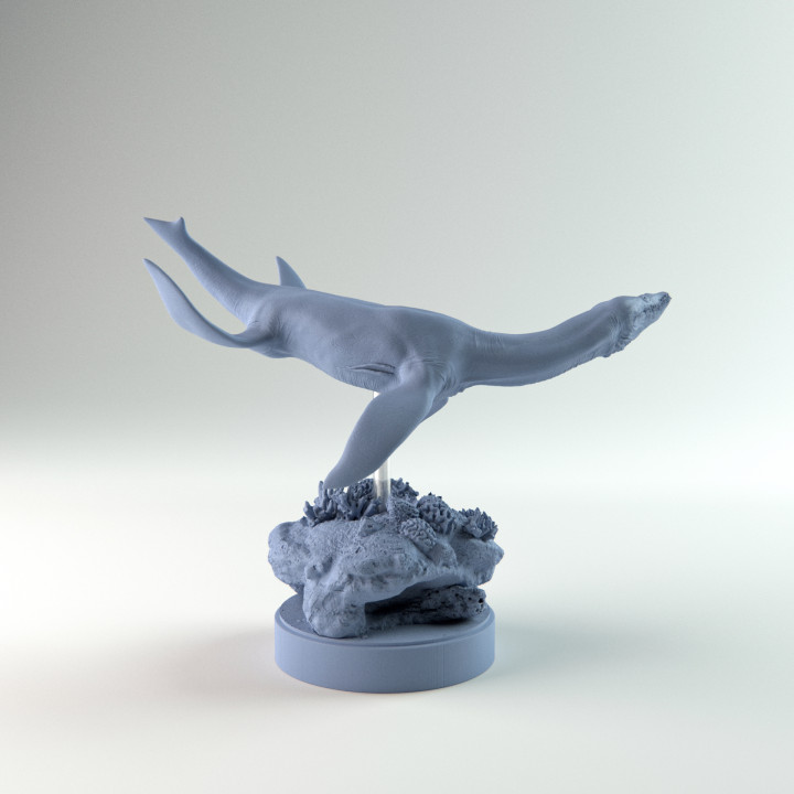 3D Printable Rhomaleosaurus swimming 1-35 scale pre-supported marine ...