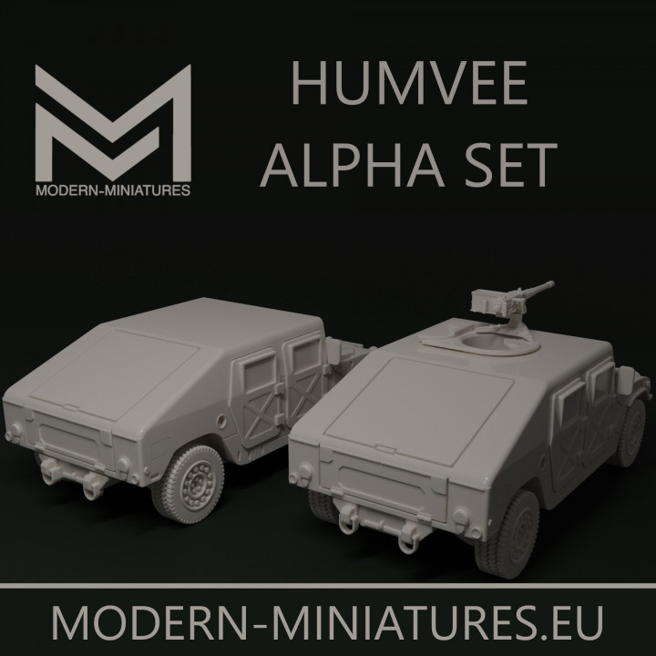 3D Printable 28mm Humvee set alpha by Modern-Miniatures.eu