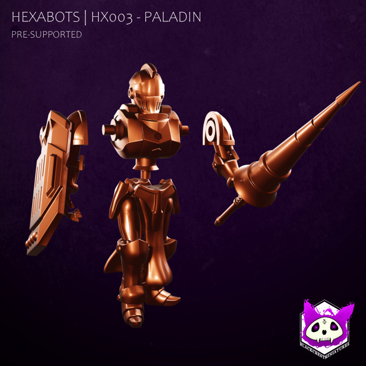 3D Printable Hexabots | HX003 - Paladin by Blackcrest Miniatures