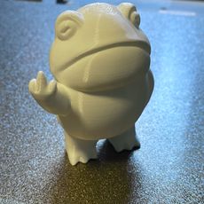 3D Printable Cute Frog Middle Finger Figurine - No Supports by IK3D