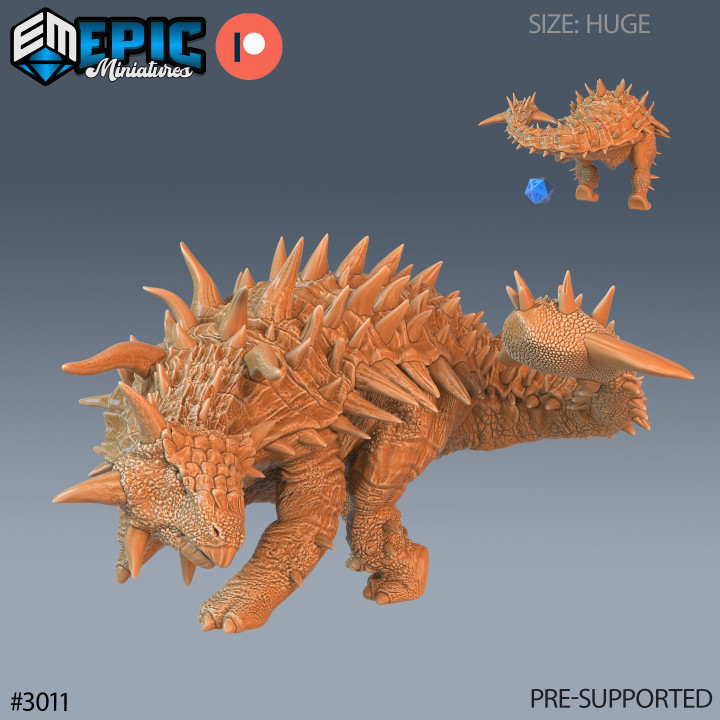3D Printable Ankylosaurus Set / Armored Dinosaur / Spiked Beast ...
