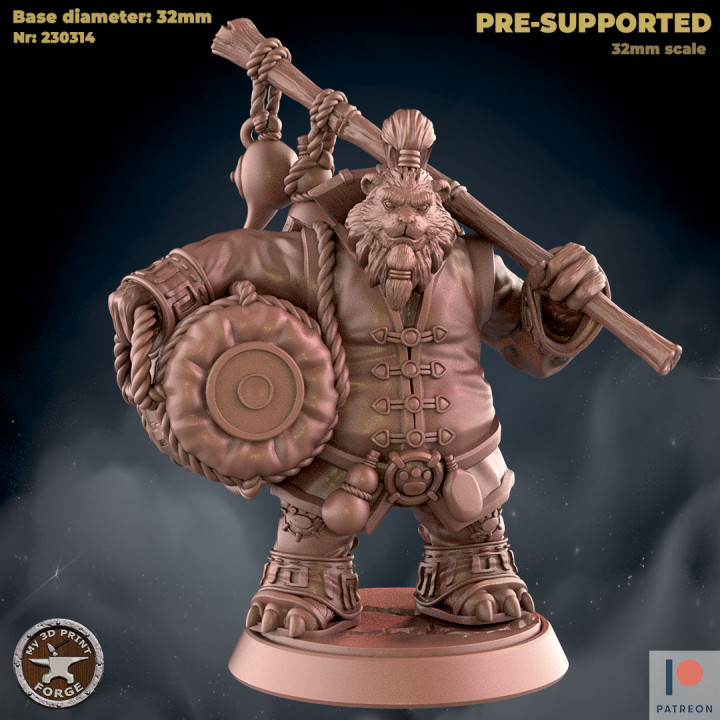 3D Printable Panda Leader standing by My3DPrintForge